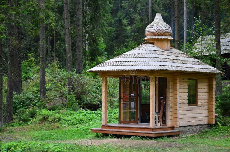 Small Natural House, Which is Built of Wood. the Building is Located in ...