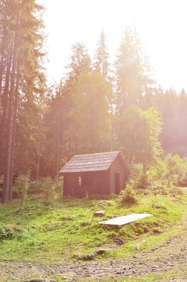 Small Natural House, Which is Built of Wood. the Building is Located in ...