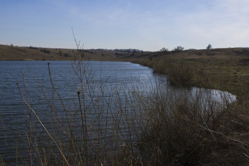 Small natural reservoir stock photo. Image of grass, pond - 90522342