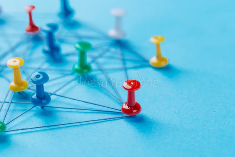 Small Network of Colorful Pins and String, an Arrangement of Colorful ...