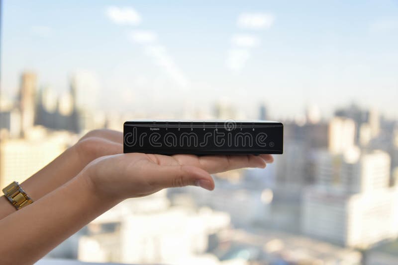 Small network switch stock image. Image of electronic - 68246727