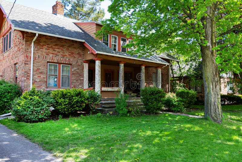 Small Nice Brick House with Columns in a Village Near the Atlantic ...