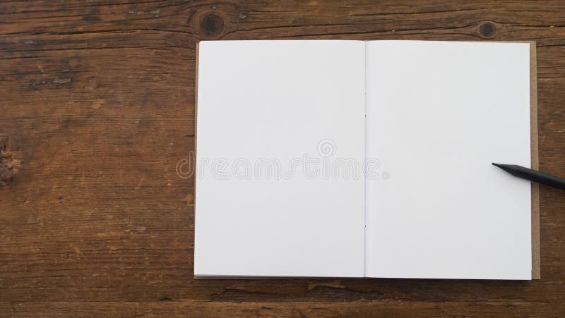 Small Notebook with Blank Pages on an Old Brown Wood Stock Image ...