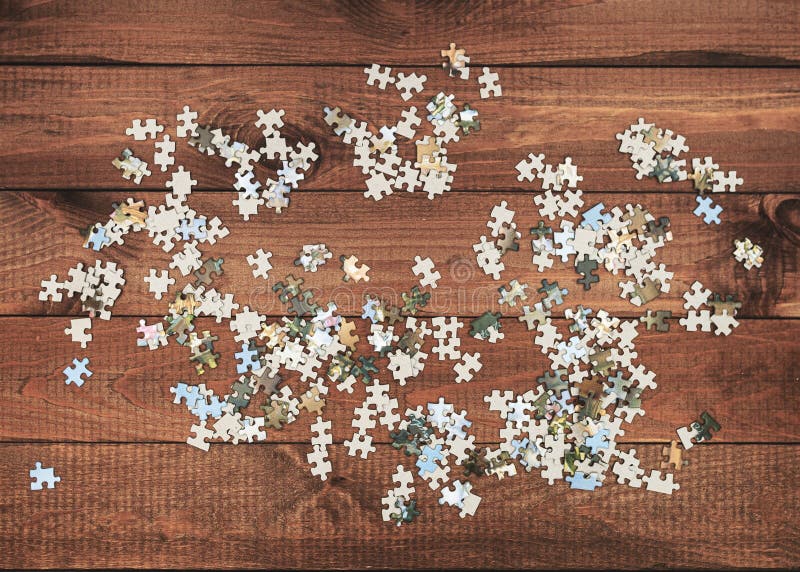 A Small Number of Puzzles on the Table for the Game. Stock Photo ...