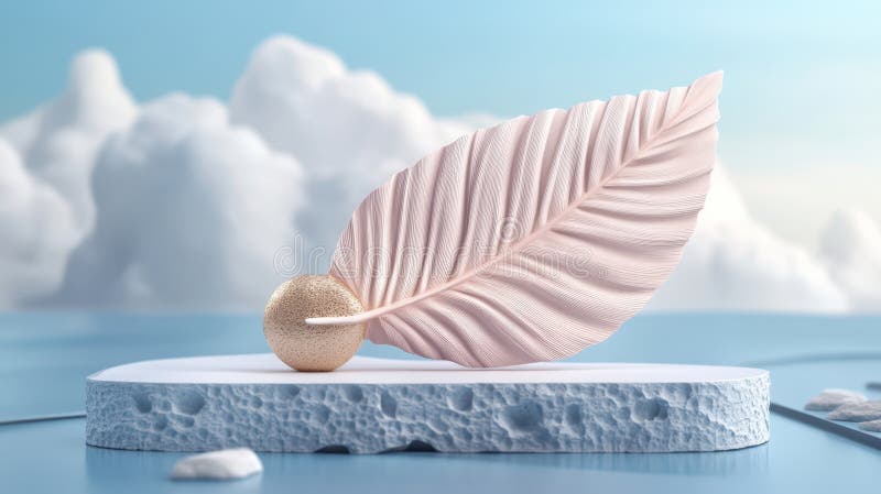 A Small Object with a Leaf Rests on a Rock in a Natural Setting. Stock ...