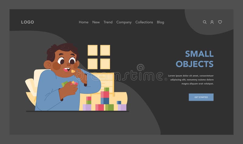 Small Objects Dangers. Flat Vector Illustration Stock Vector ...