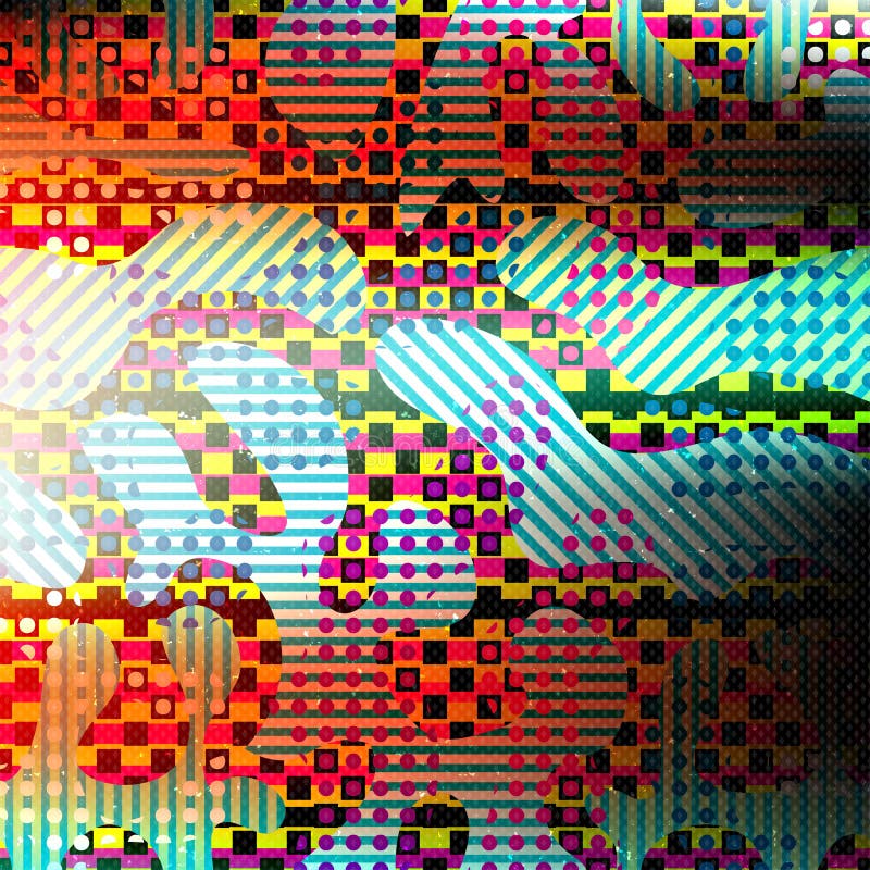 Small Objects Geometric Color Abstract Background Stock Vector ...