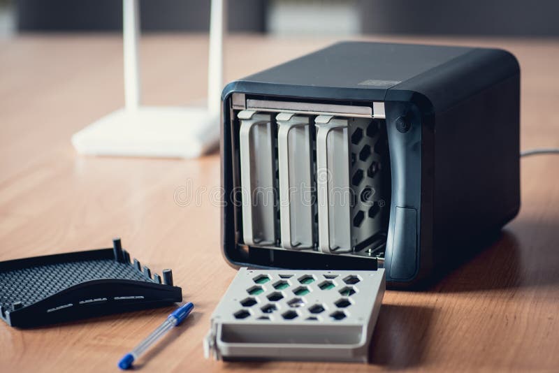 Small NAS server stock image. Image of database, enterprise - 101759655