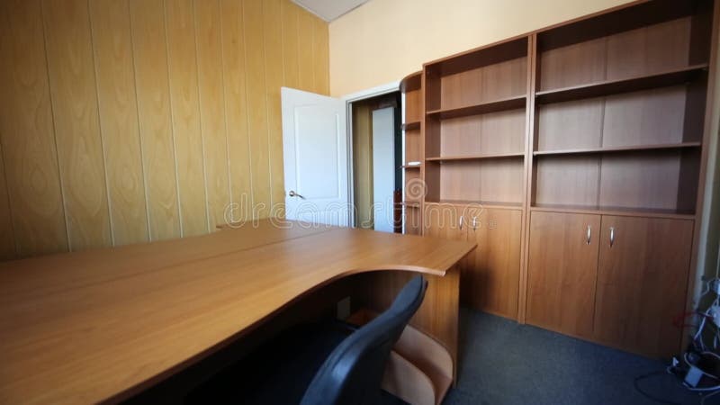 A Small Office Room with a Work Desk and Empty Stock Video - Video of ...