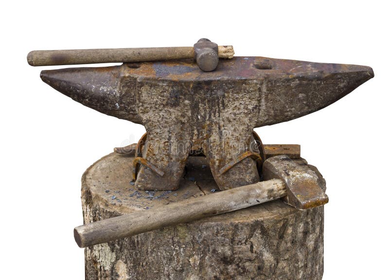 Small Old Antique Anvil for Striking on White Stock Image - Image of ...