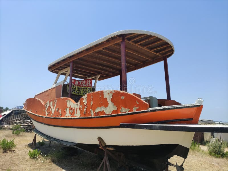 Small Old Boat Being Repaired Editorial Photography - Image of ocean ...