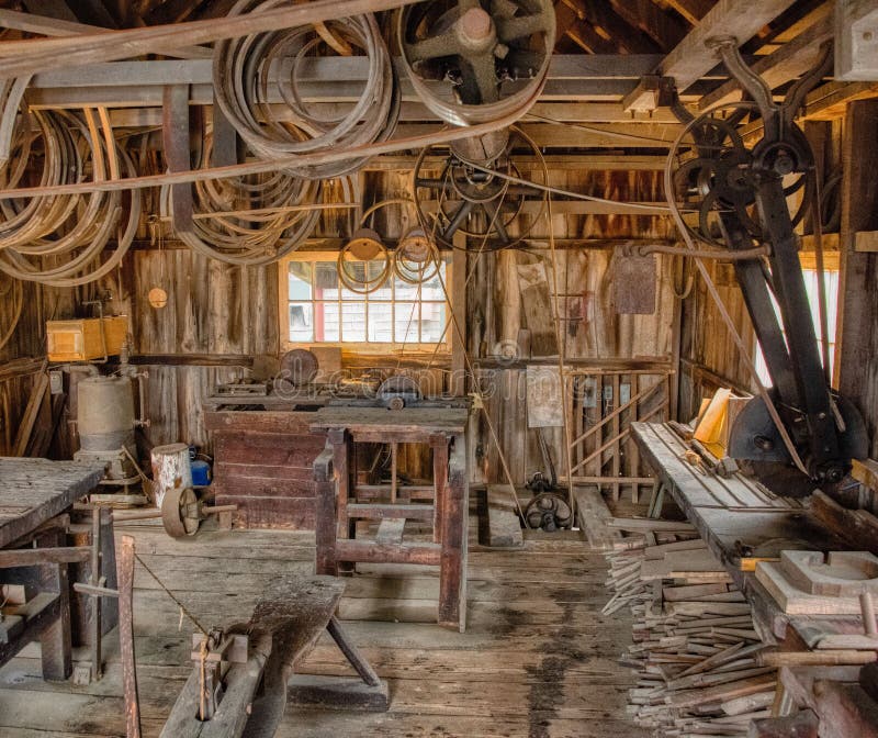 Small Old Forge Built of Wood Stock Photo - Image of tool, workshop ...