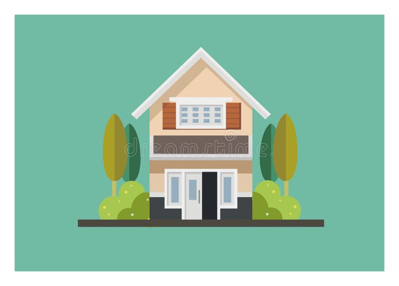 Small Old Home Building. Simple Flat Illustration. Stock Vector ...