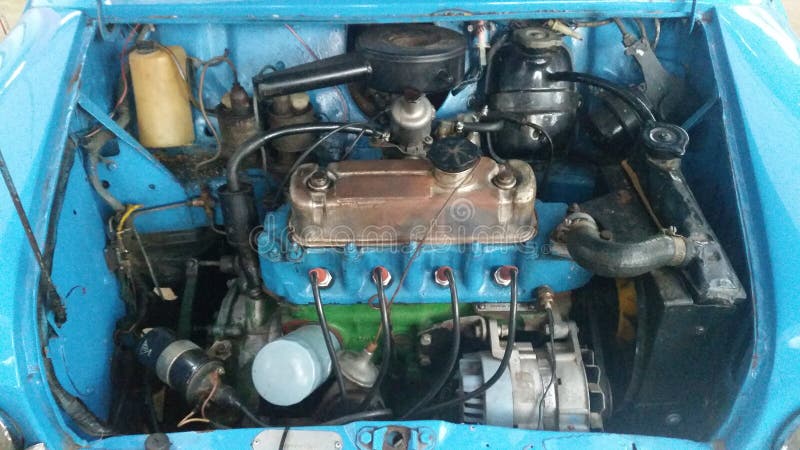 Small Old School Mini Engine Editorial Photography - Image of sedan ...