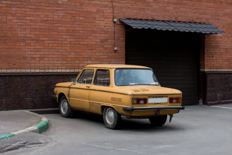 A small old Soviet car. stock image. Image of rear, historic - 220279705