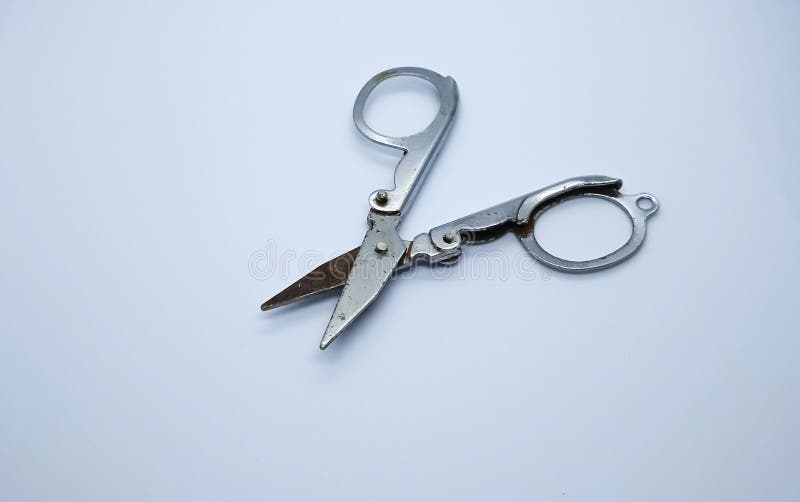 The Small Old and Traditional Silver Colored Scissor, Isolated on the ...