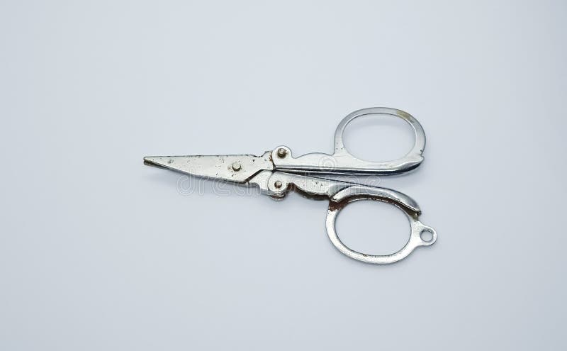 The Small Old and Traditional Silver Colored Scissor, Isolated on the ...