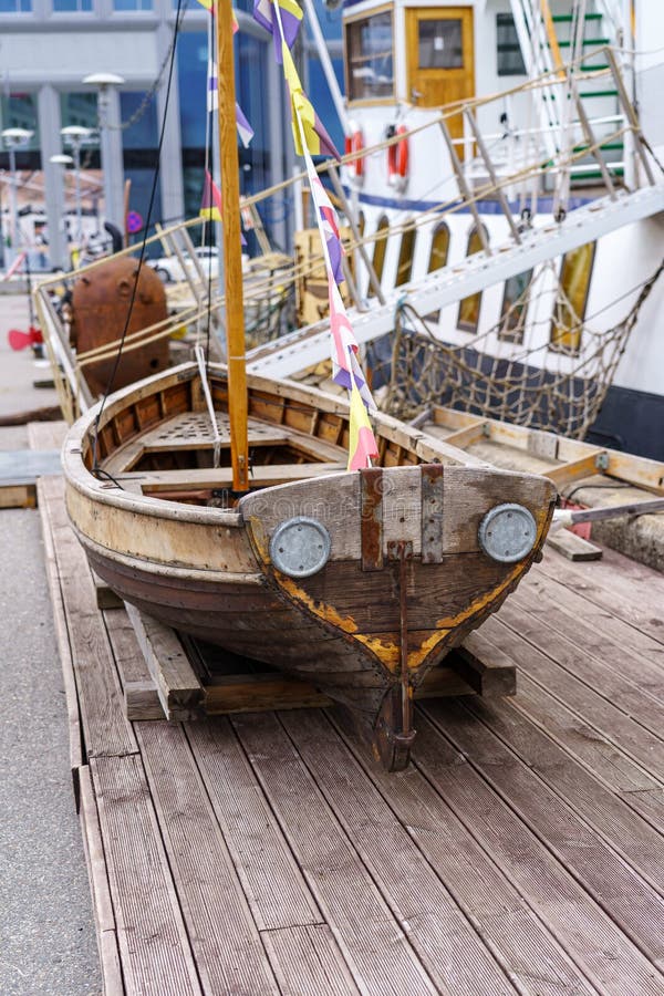 Small Old Wooden Boat with Pirate Style. Stock Photo - Image of ...