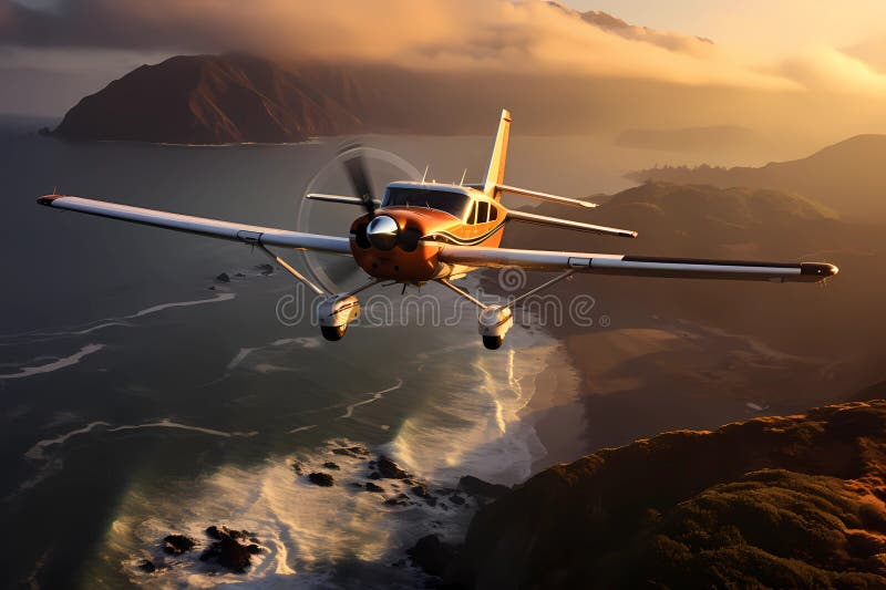 Small One Engine Private Prop Plane Stock Illustration - Illustration ...