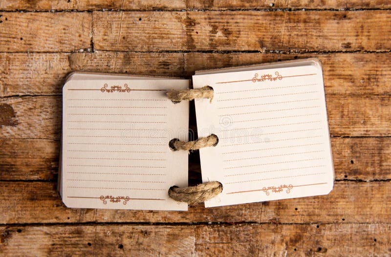 Small Open Notebook on a Table Stock Photo - Image of note, notebook ...