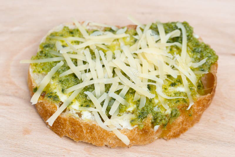 Small Open Sandwich with Vegetarian Spread and Grated Cheese Selective ...