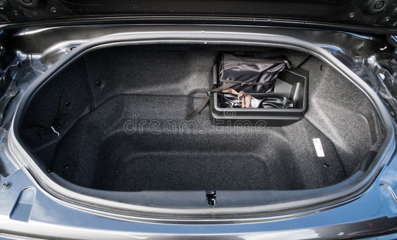Small Open Trunk on a Performance Car Stock Photo - Image of suitcase ...