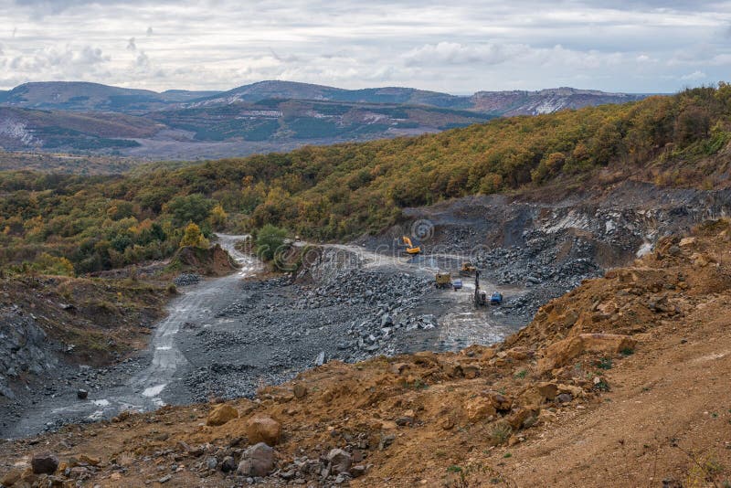 Small Open Type Stone Quarry Stock Photo - Image of people ...