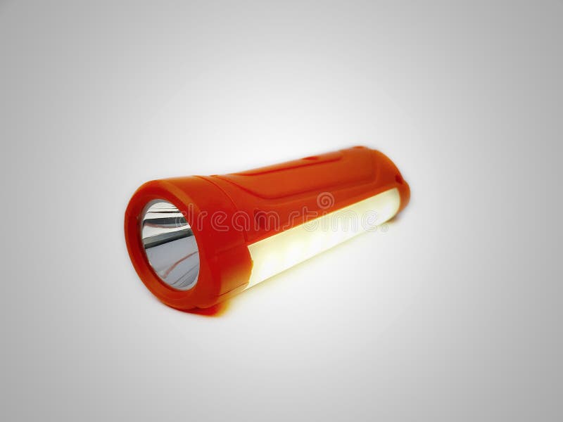 Small Orange Colour Torch Light Isolated on Gray Background. Stock ...