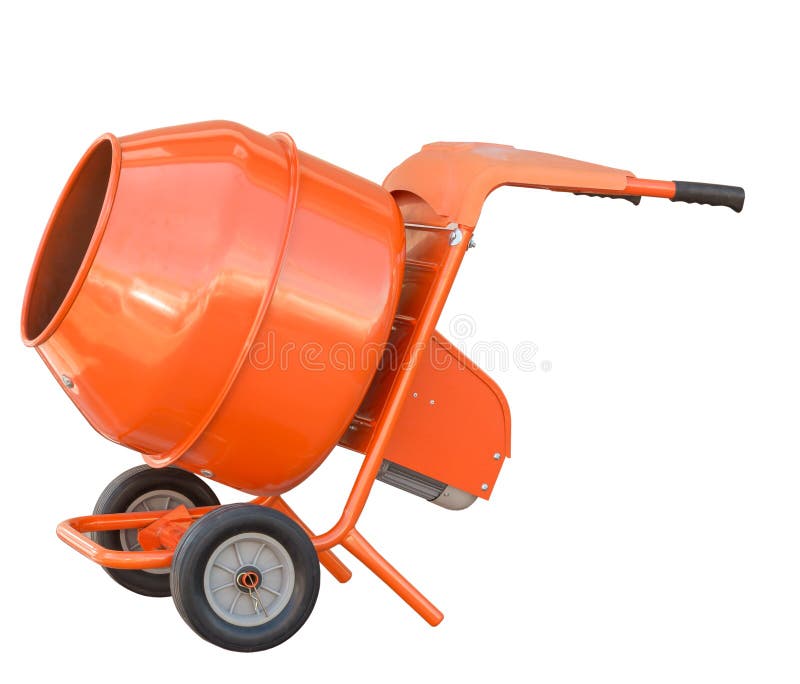 Small Orange Concrete Mixer Machine Stock Image - Image of build ...