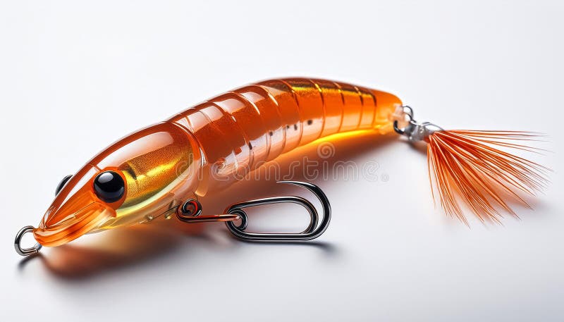 A Small Orange Fish Lure with a Hook and a Chain Stock Illustration ...