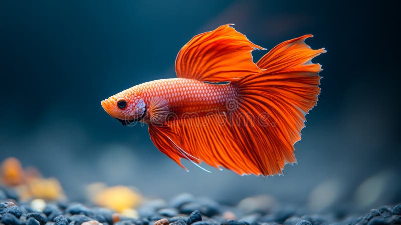A Small Orange Fish Swimming in a Tank Stock Photo - Image of goldfish ...