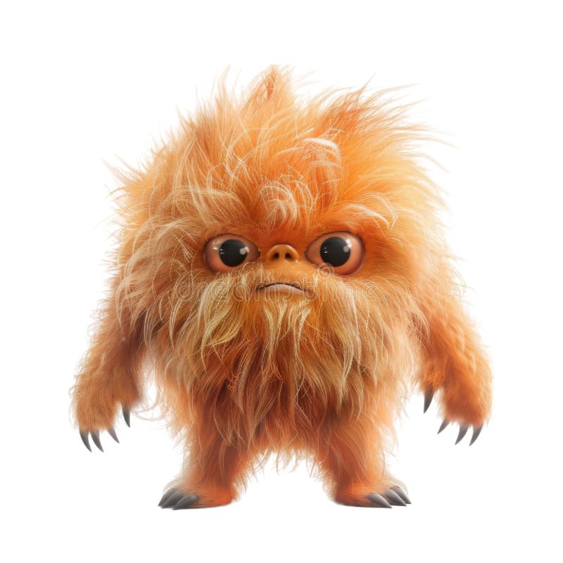 A Small, Orange, Furry Creature with Big Eyes and a Grumpy Expression ...
