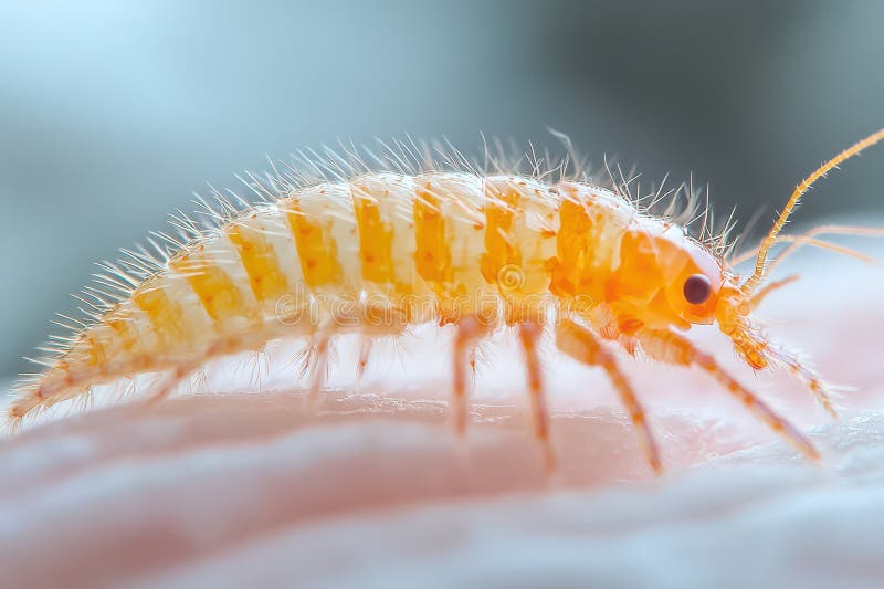 Small Orange Insect Crawling on a Surface Stock Photo - Image of ...