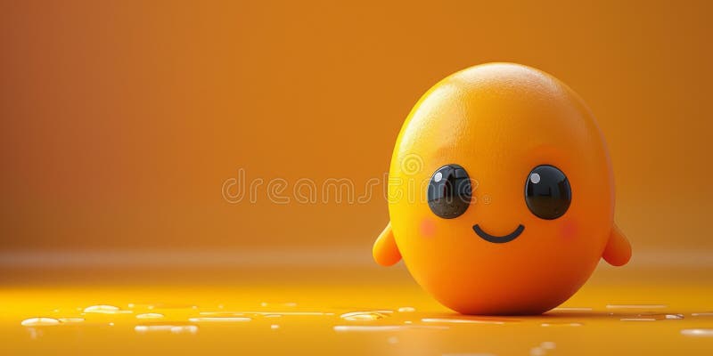 A Small Orange Toy Rests on a Smooth Orange Surface Stock Image - Image ...