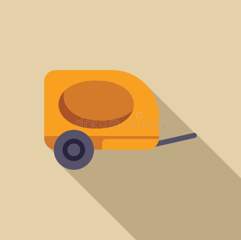 Small Orange Trailer for Camping Trip Standing on One Wheel Stock ...