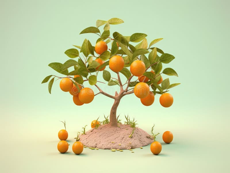 Small Orange Tree with Several Oranges Growing on it. these Oranges are ...
