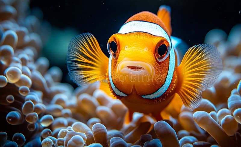 A Small Orange and White Fish is Looking at the Camera Stock Image ...