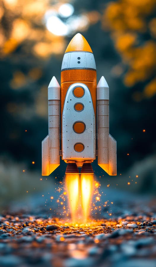 Small Orange Rocket Flying Air Stock Photos - Free & Royalty-Free Stock ...