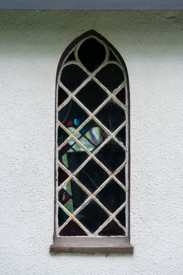 Ornamental Chapel Window on the White Wall Stock Image - Image of ...