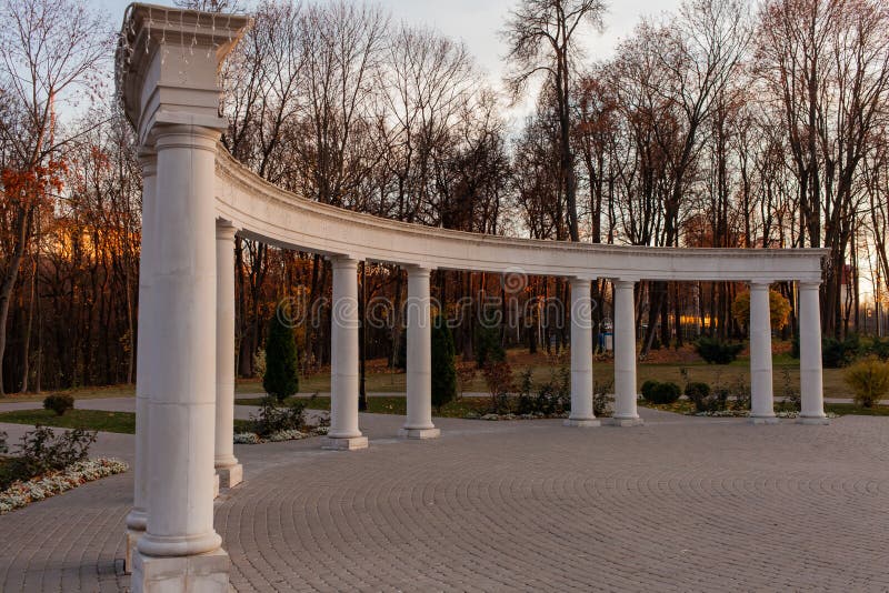 Small Outdoor Colonnade in the Park Stock Image - Image of outdoor ...