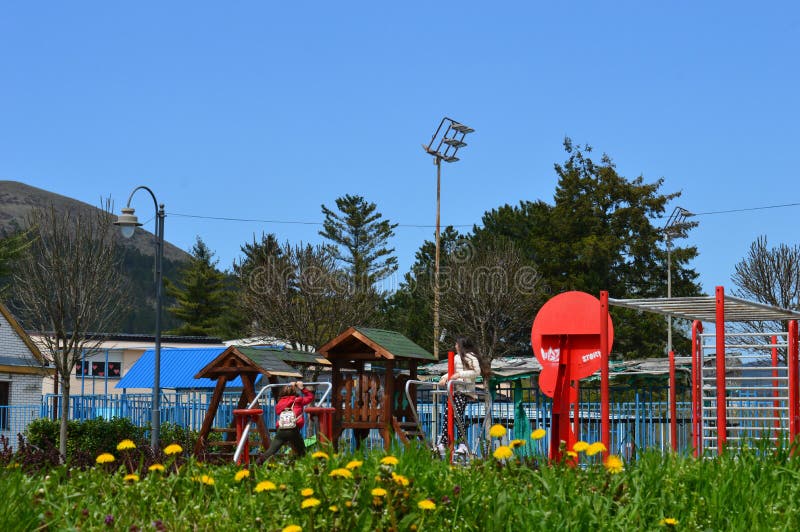 Small Outdoor Gym in the Spring Stock Photo - Image of outdoor, plant ...