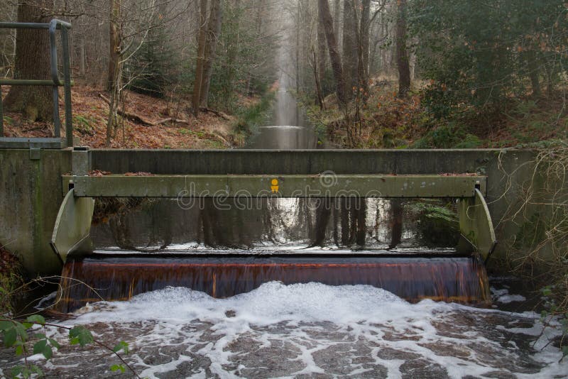 Small Overflow Dam in River Stock Image - Image of stream ...