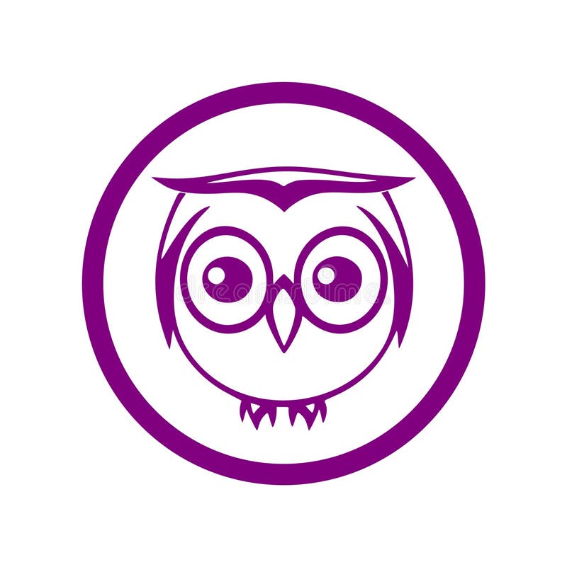 Small owl circle symbol stock vector. Illustration of symbol - 340998987