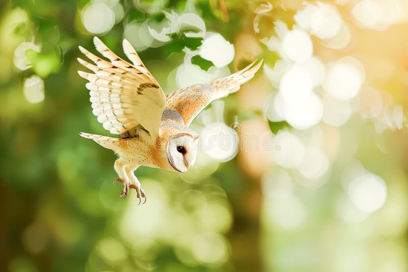 Small Owl is Flying through the Air Stock Image - Image of trees, beak ...
