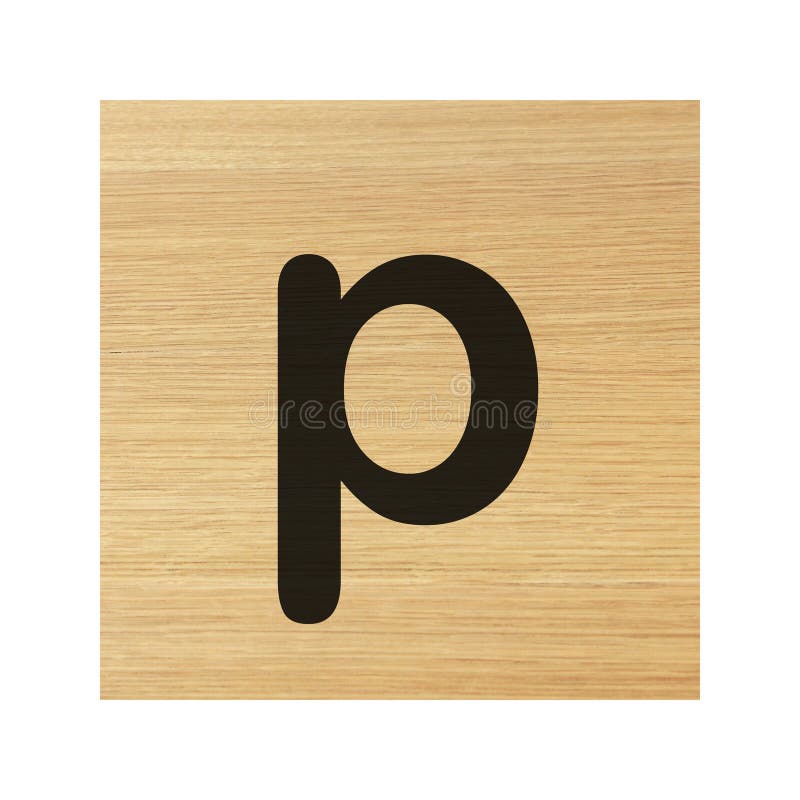 Small P Wood Block on White with Clipping Path Stock Illustration ...