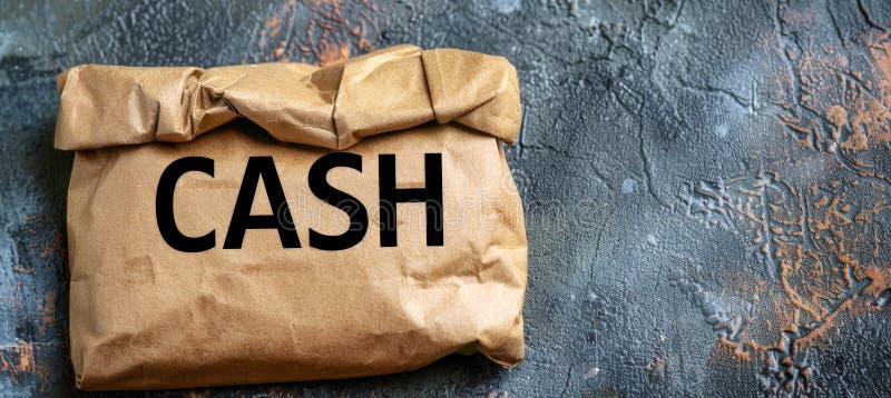 Small Package Envelope with Cash Label Positioned on a Rustic Wooden ...