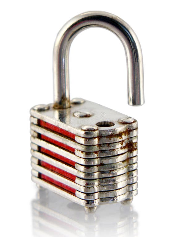 Small Padlock stock image. Image of open, lock, chrome - 2369693