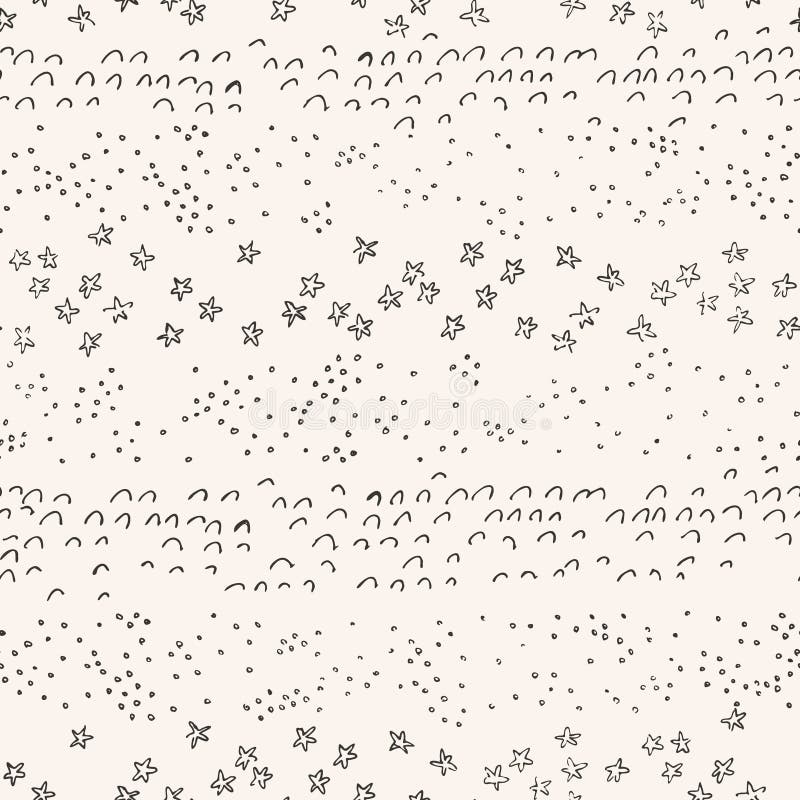 Small Paint Brush Strokes Vector Seamless Pattern. Wavy Squiggle ...