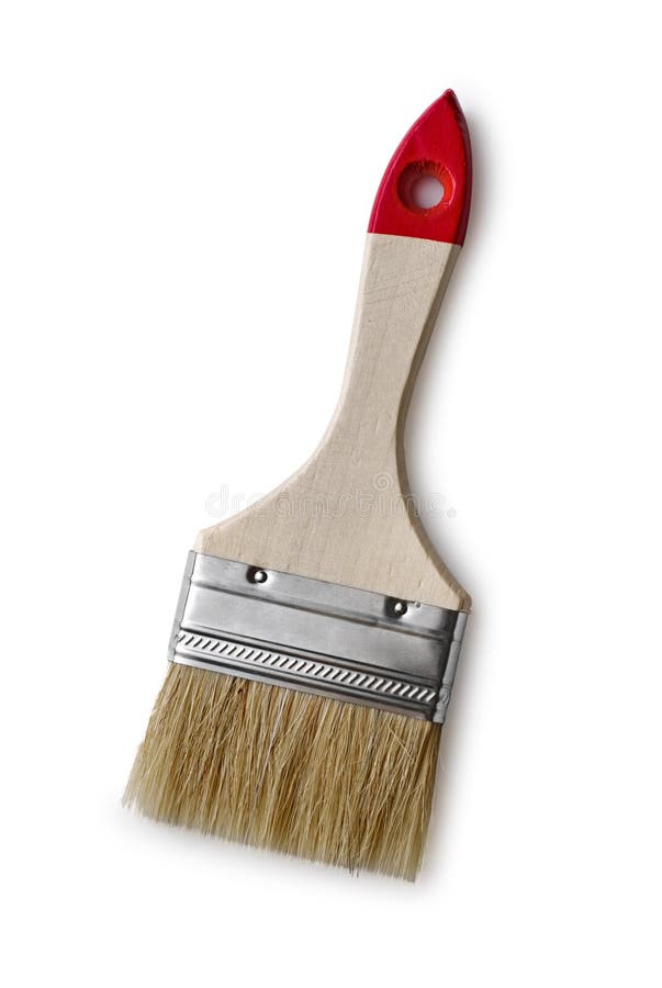A Small Paint Brush on a White Background Stock Photo - Image of ...