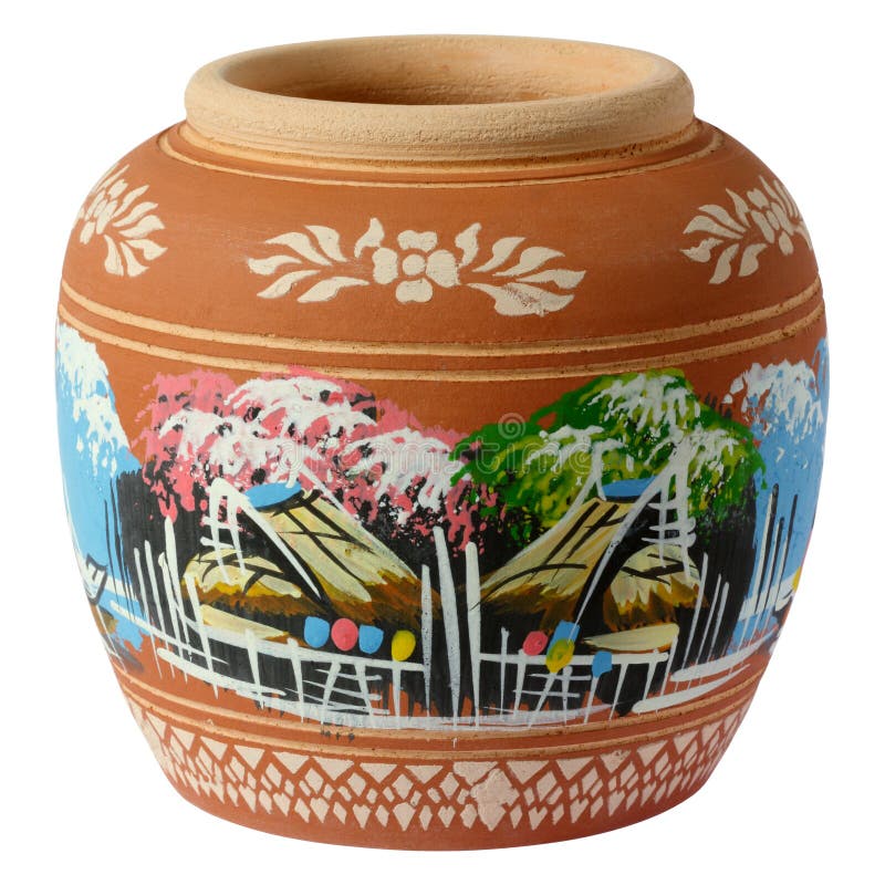 Small painted clay pottery stock image. Image of ceramic - 26808829